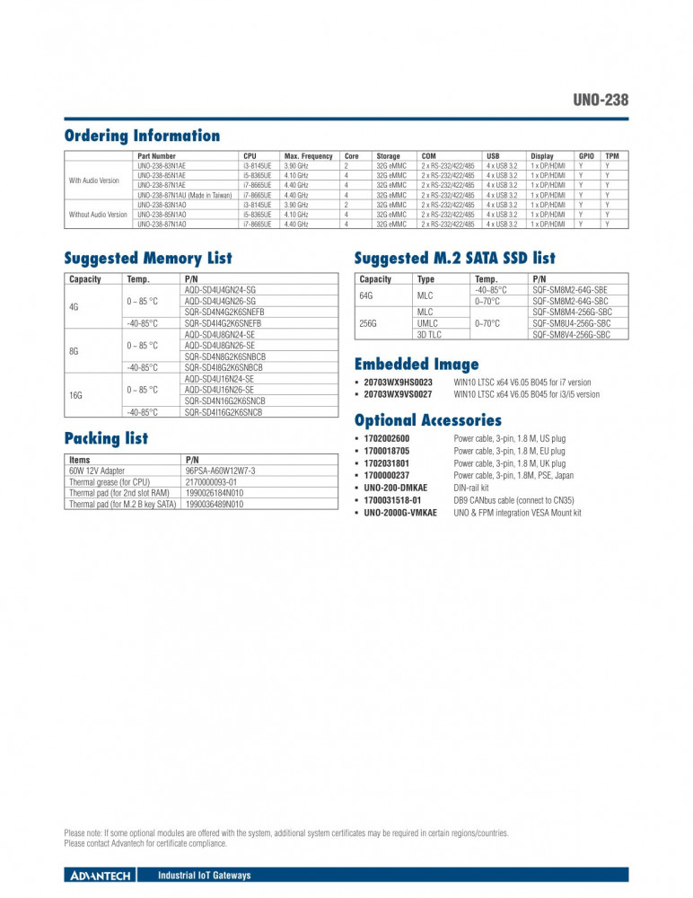 UNO-238 technical document page 3