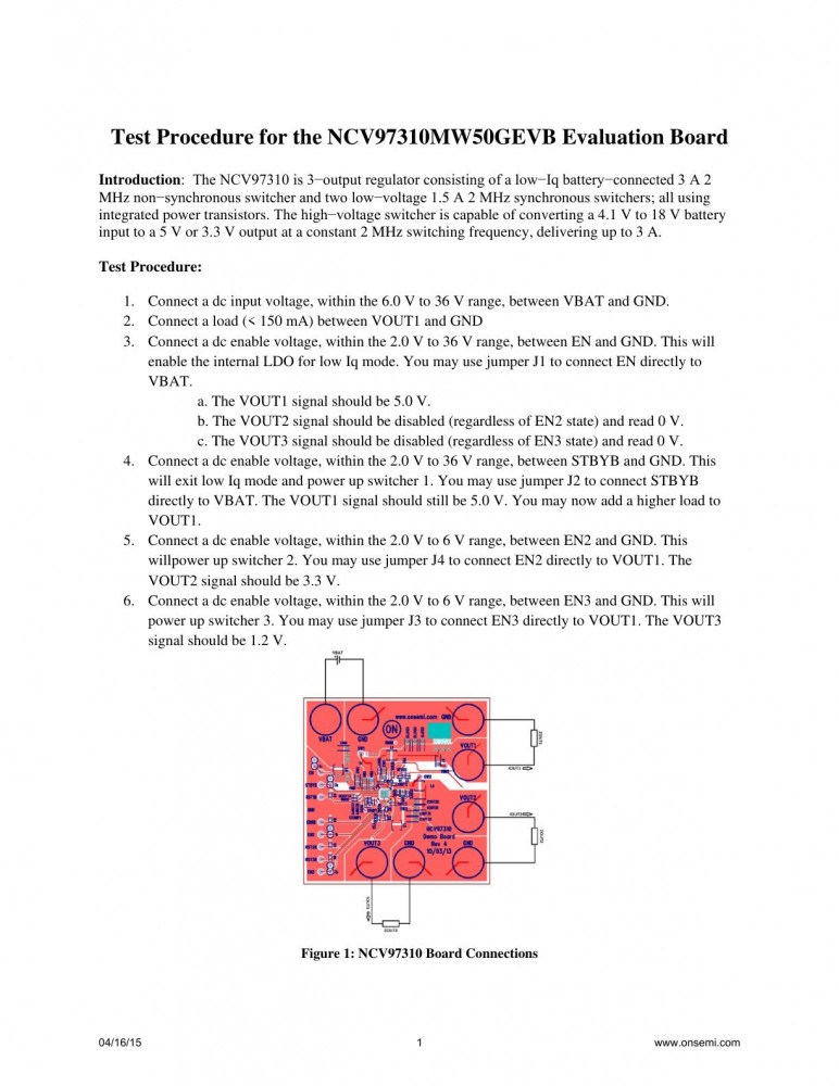 NCV97310MW50GEVB board connections