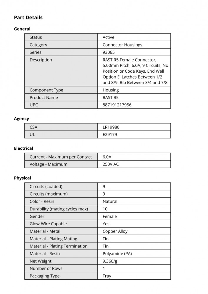 MOLEX 930659003 document page preview 2