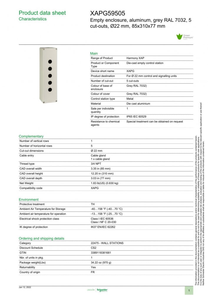 XAPG59505 technical document page 1