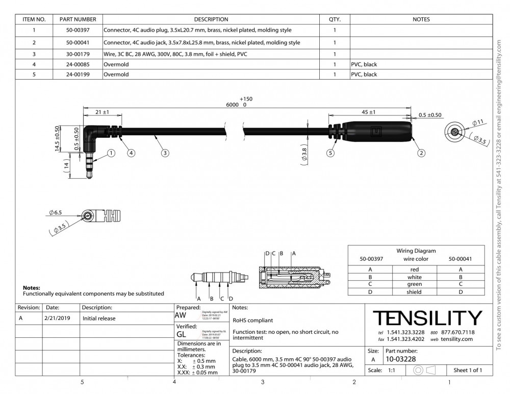 Tensility International 10-03228 product drawing