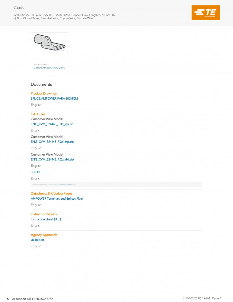 TE Connectivity 324448 technical document page 4