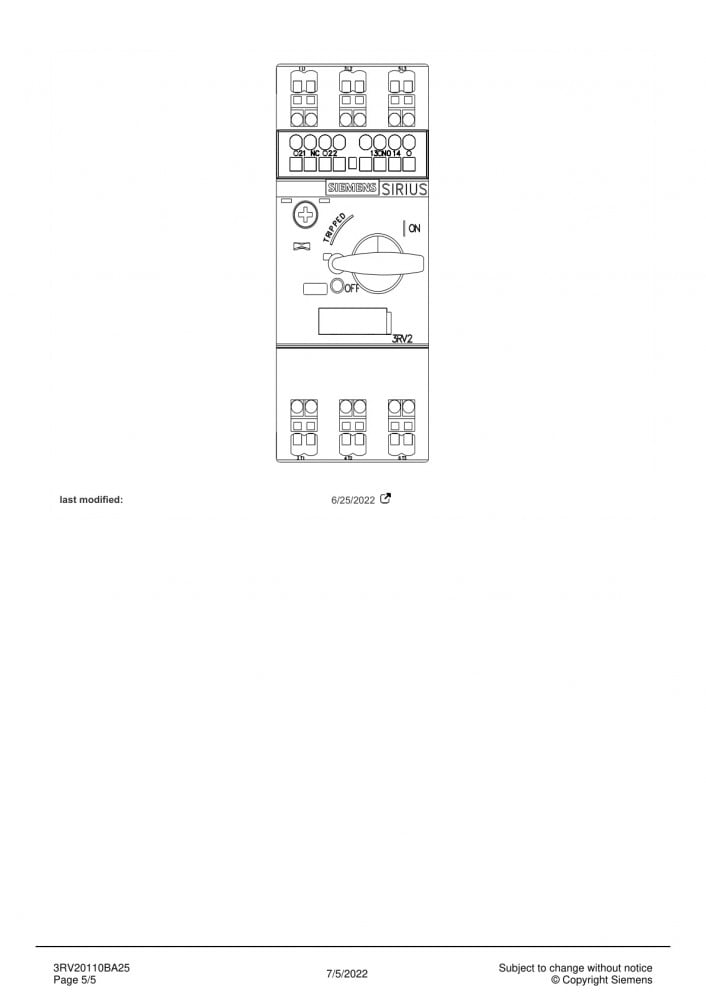 3RV20110BA25 datasheet page 5