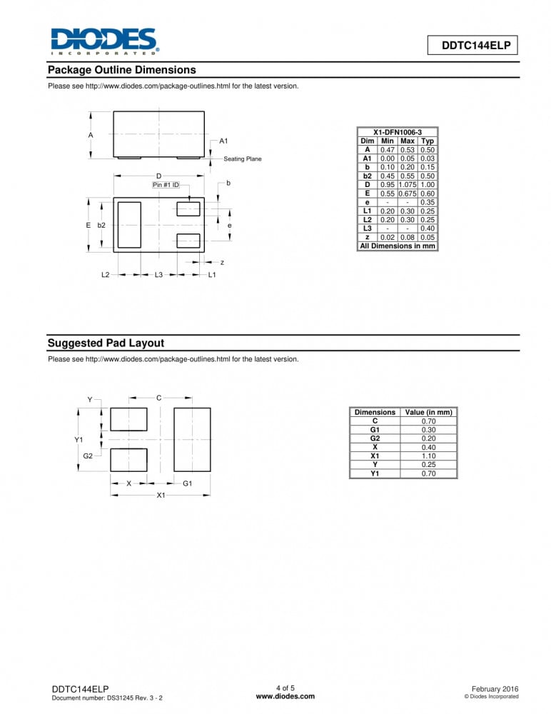 DDTC144ELP-7 datasheet page 4