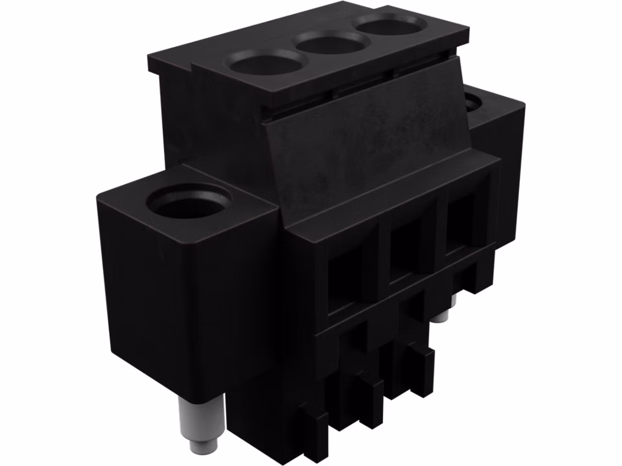 3.81mm Pitch Eurostyle Vertical Plug, with Retention Screws, Front Wire Entry, Gold (Au) Plated, Black, 3 Circuits for sale