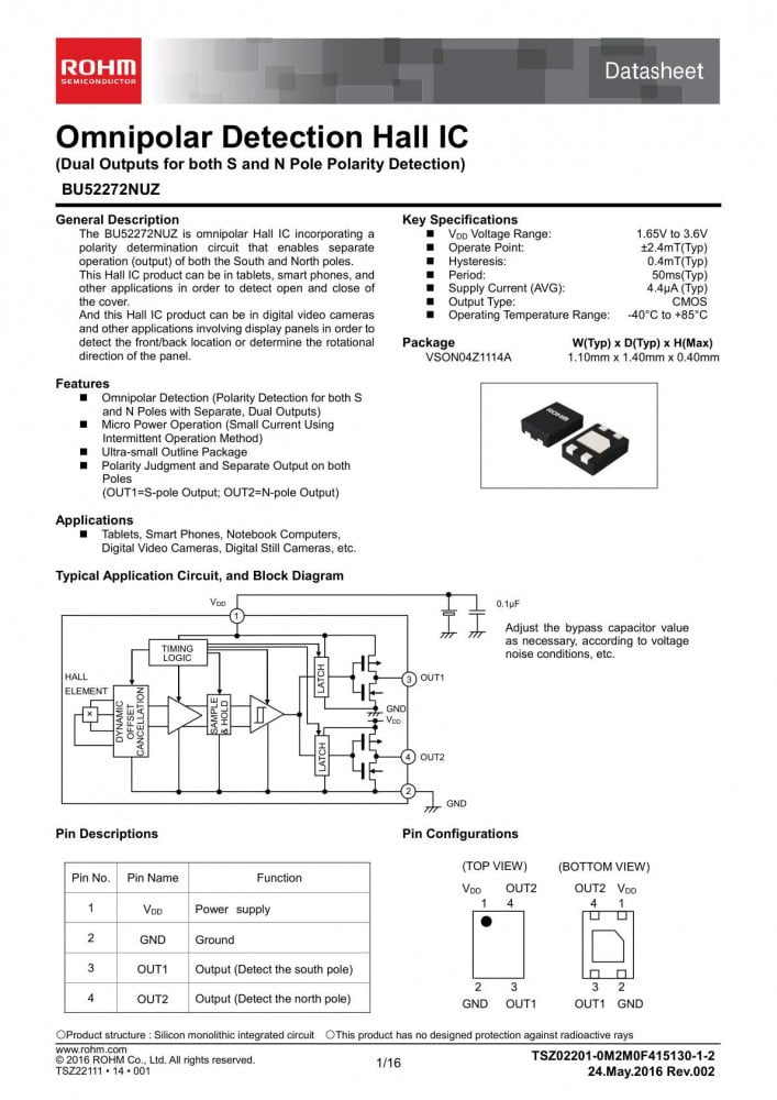 BU52272NUZ-ZE2 datasheet page 1