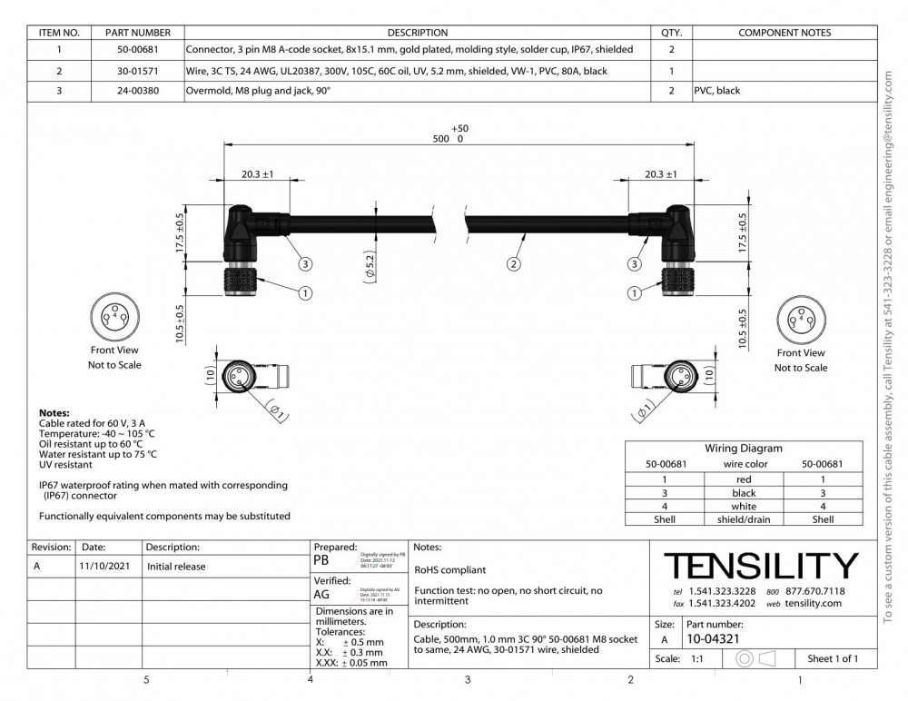 Tensility International 10-04321 product drawing preview
