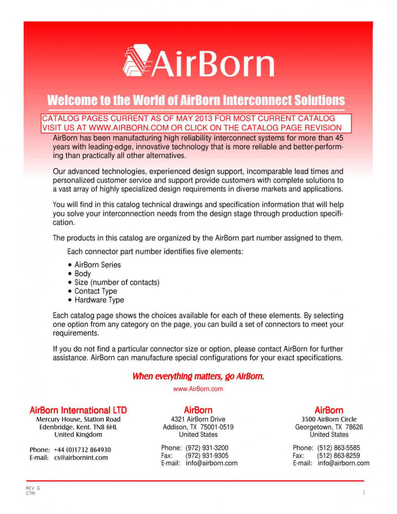 AirBorn R Series catalog page 1