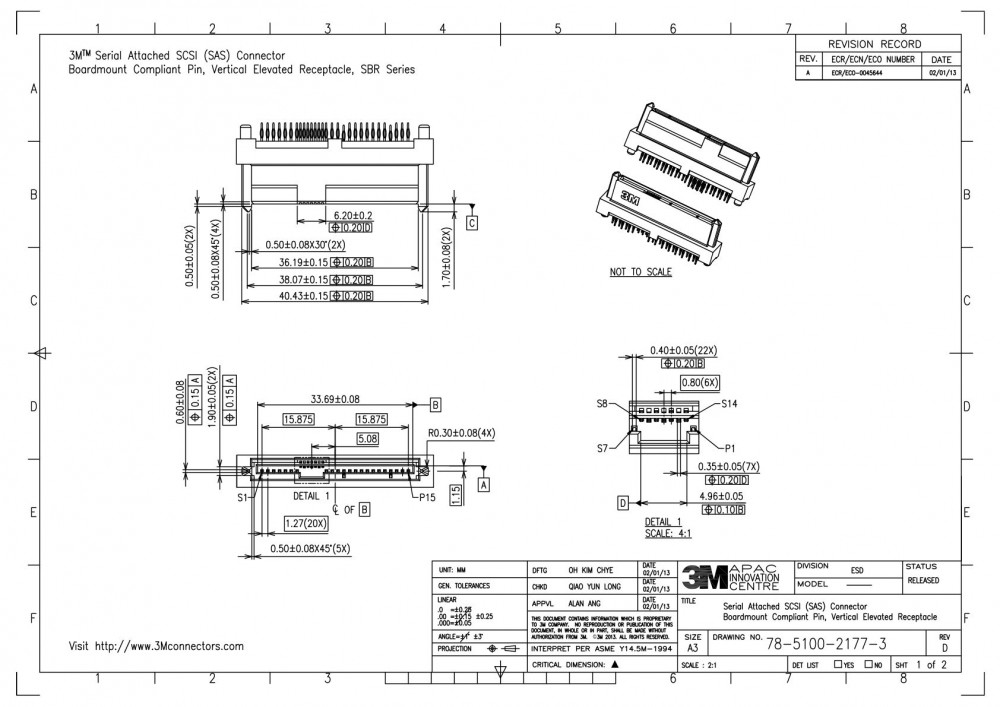 3M SBR-EV-29-P-ML technical drawing page 1
