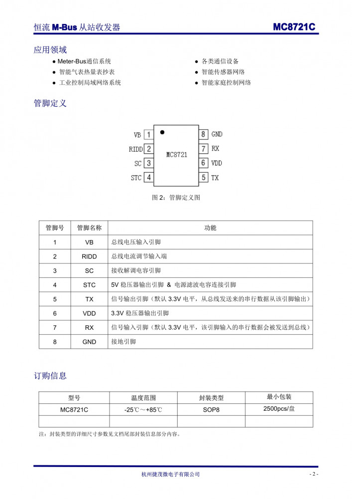 MC8721C datasheet page 2