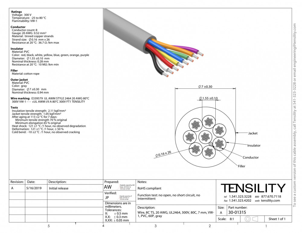 Tensility International 30-01315 product drawing preview