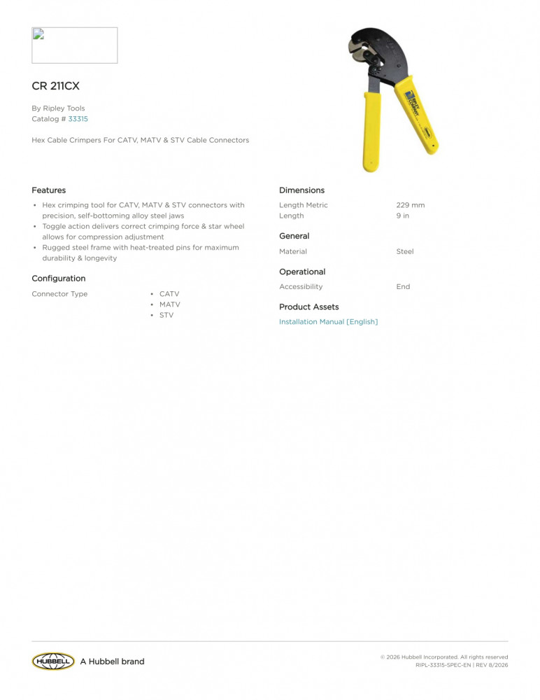 CR 211CX catalog image