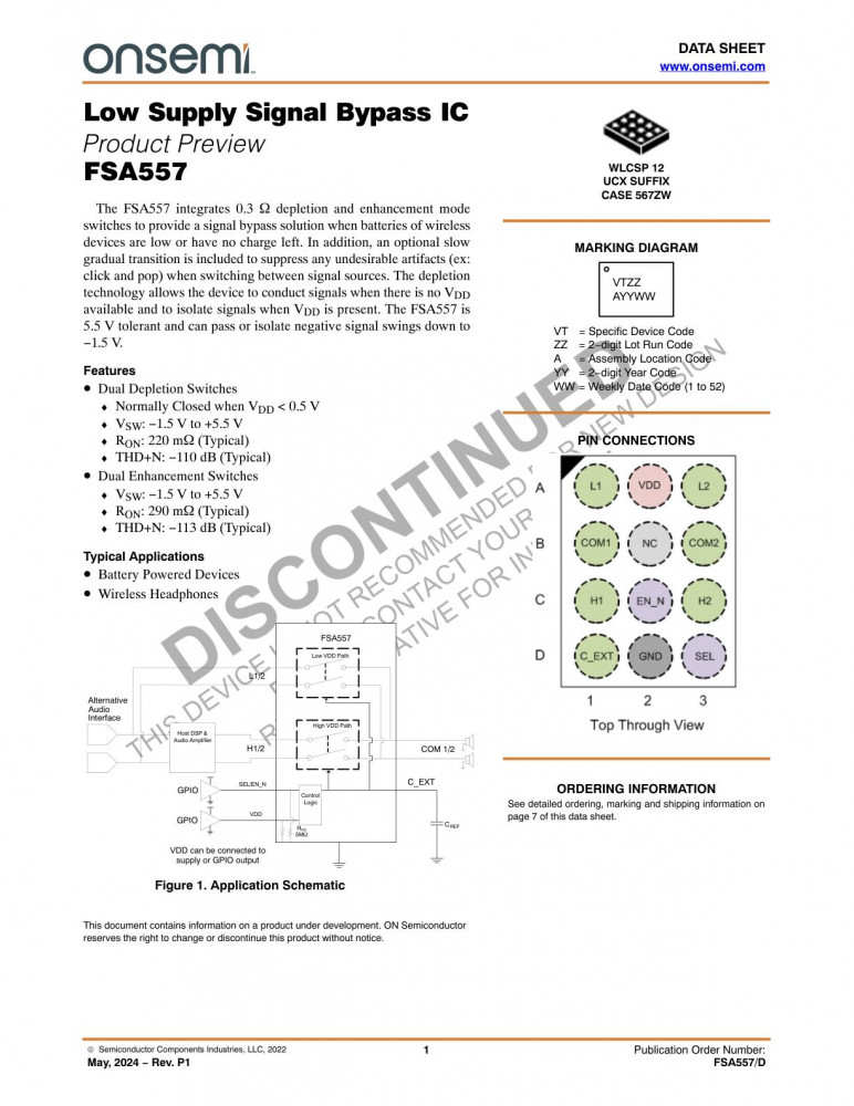 FSA557 technical document page 1