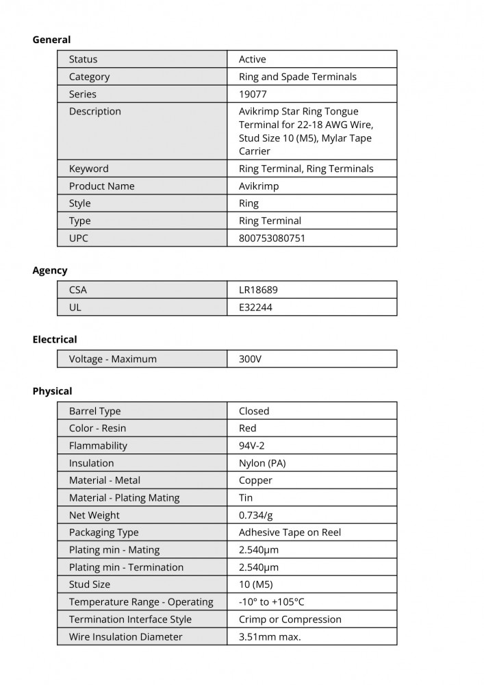 MOLEX 190770008 product document image 2