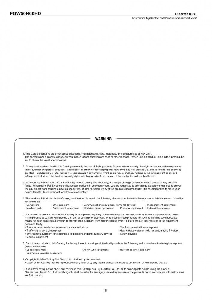 FGW50N60HD datasheet page 8