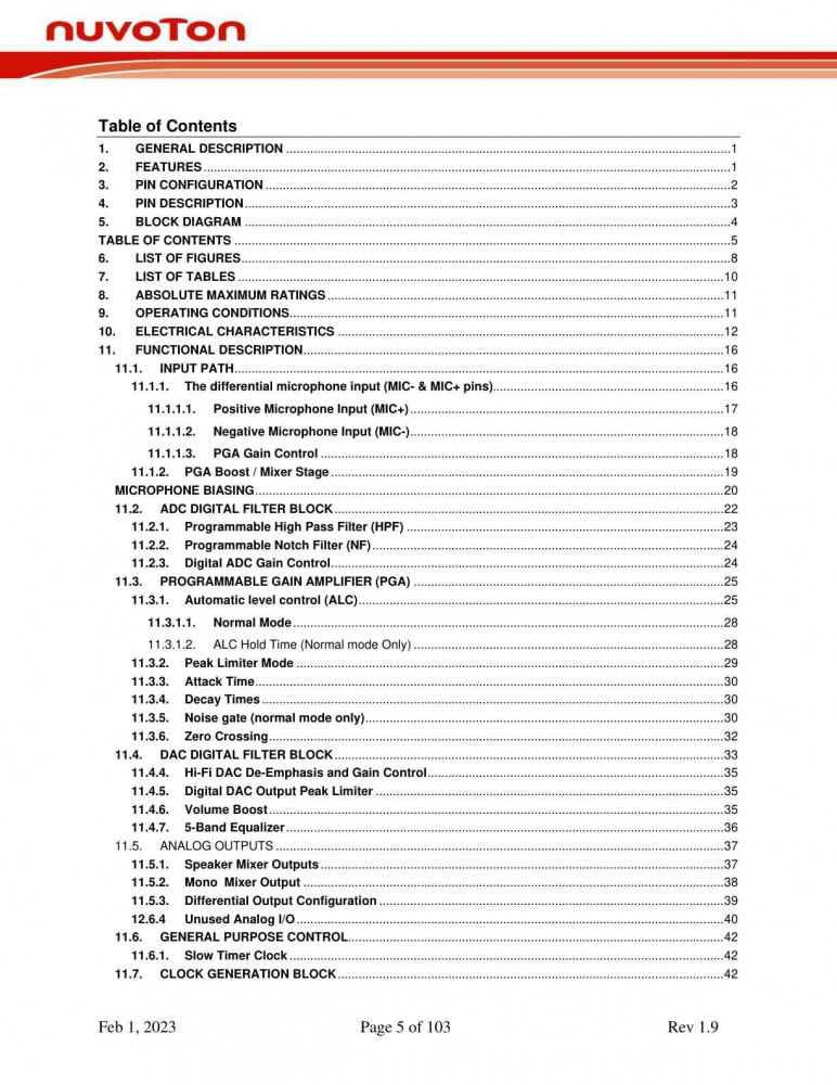 NAU88C10YG datasheet page 5
