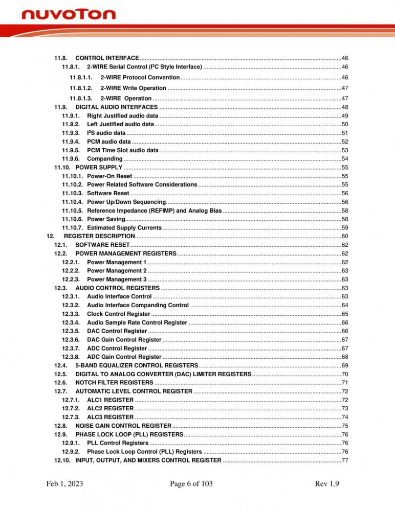 NAU88C10YG datasheet page 6