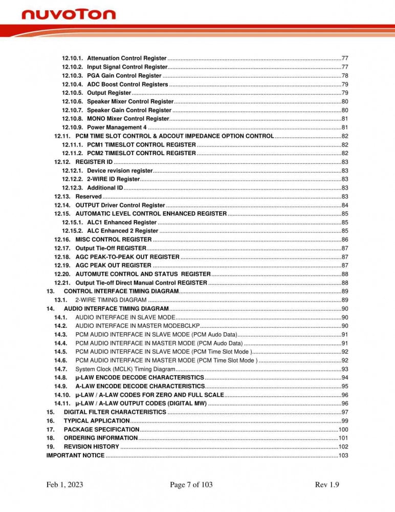 NAU88C10YG datasheet page 7