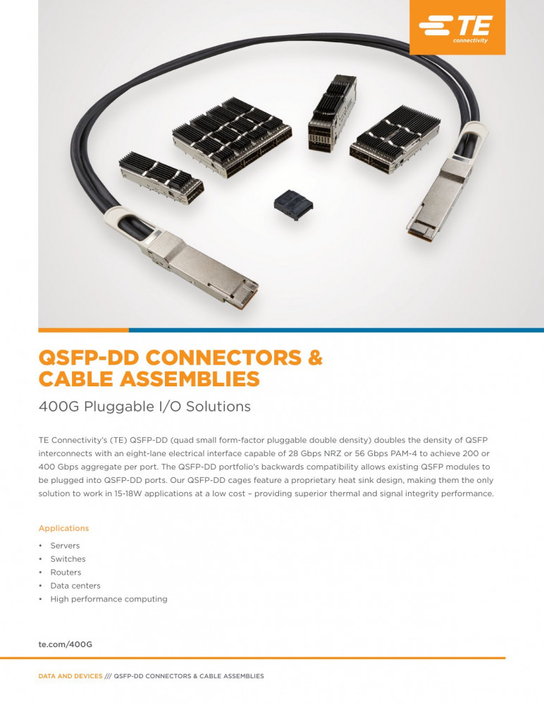 TE Connectivity QSFP-DD document page 1
