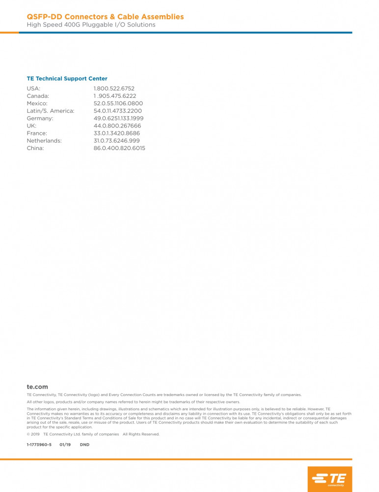 TE Connectivity QSFP-DD document page 4