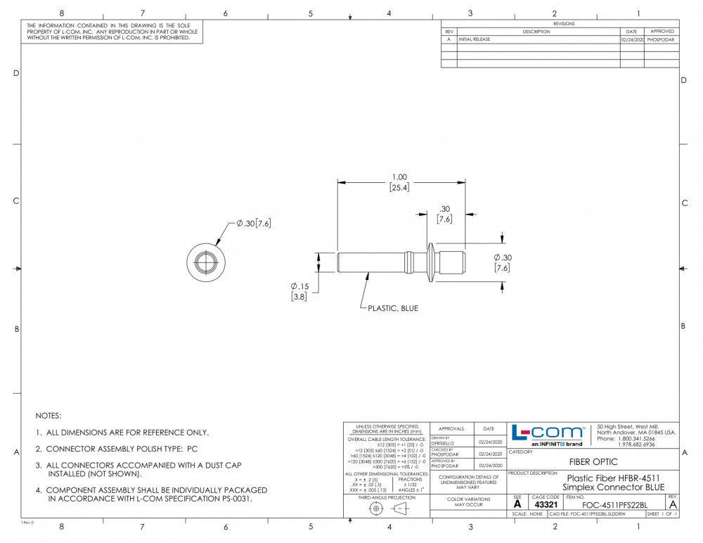 FOC-4511PFS22BL technical document preview