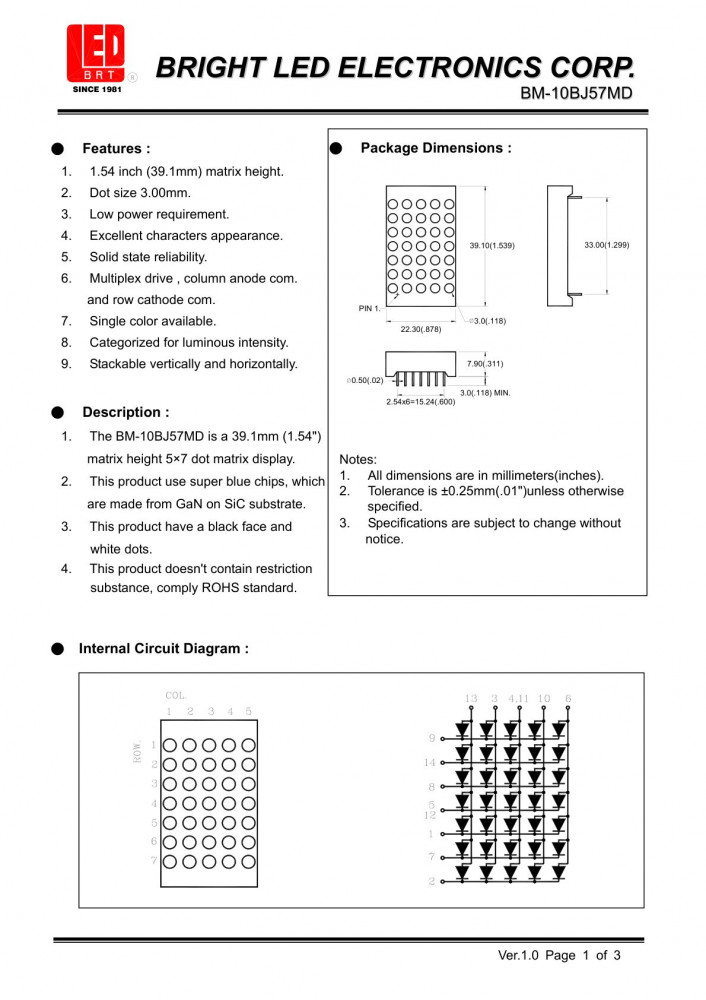 BM-10BJ57MD datasheet page 1
