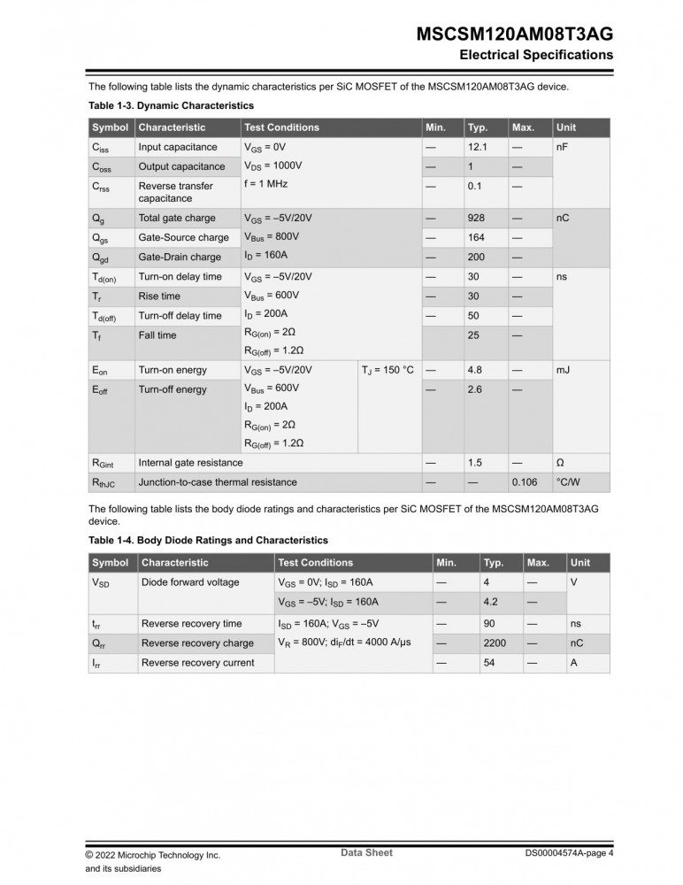 MSCSM120AM08T3AG datasheet page 4