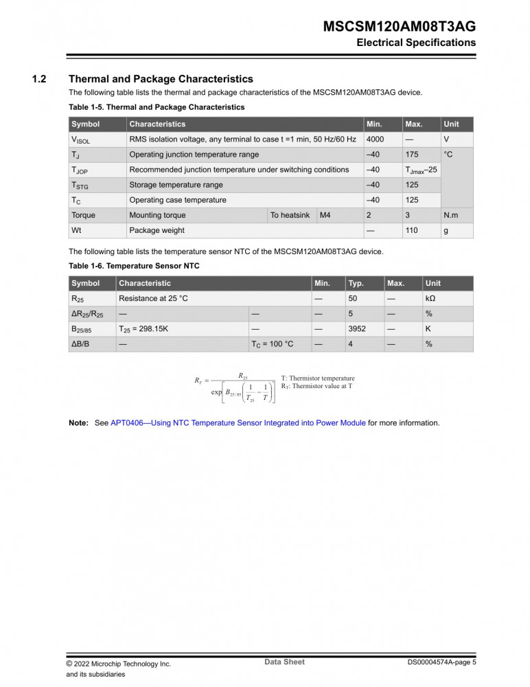 MSCSM120AM08T3AG datasheet page 5