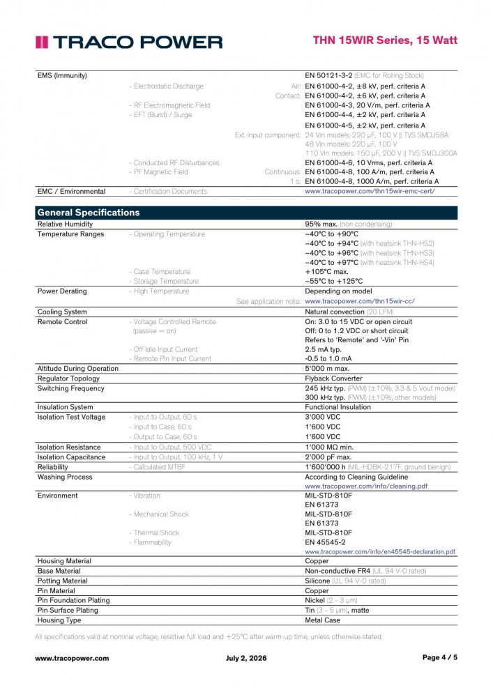 THN 15WIR technical document page 4