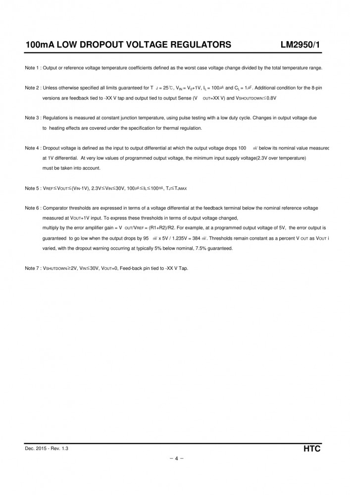 HTC LM2950-5.0 datasheet page 4