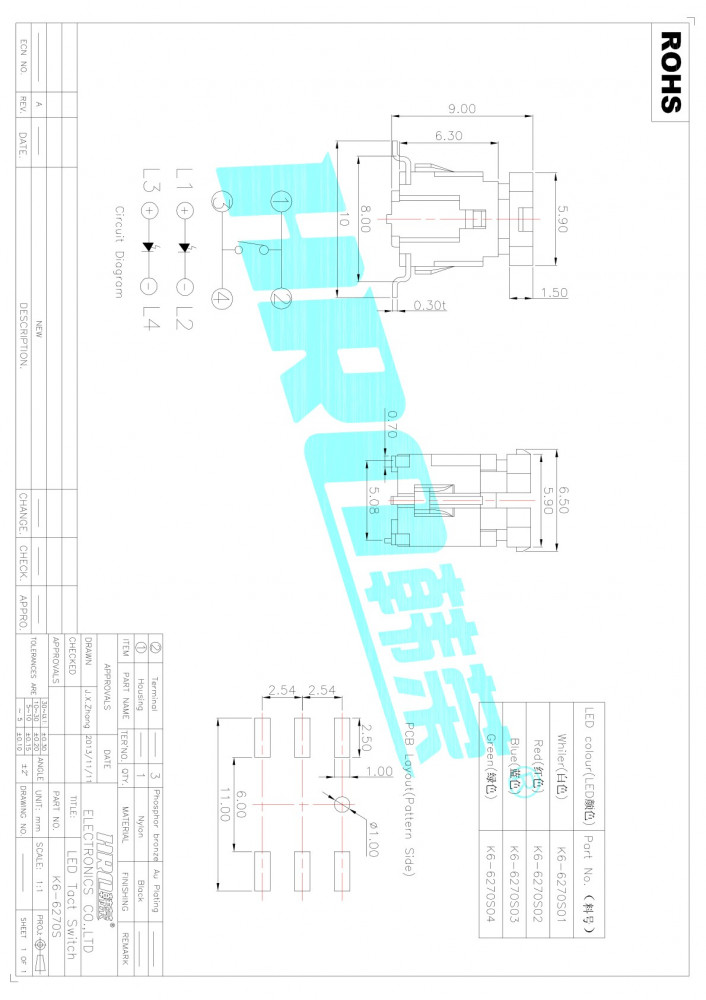 K6-6270S01 technical drawing page 1
