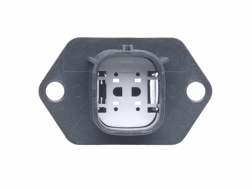 MX150L 10 Circuit Panel Mount Plug for 22-14 AWG Wire, Rear Mount Flange Assembly, with Gasket, Black
