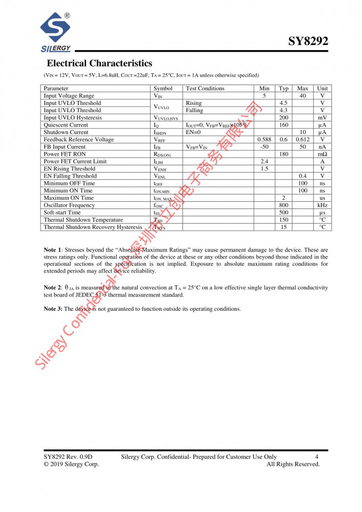 SY8292ABC datasheet page 4