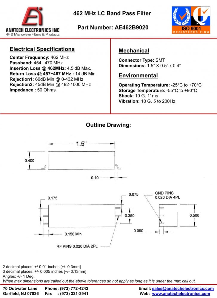 AE462B9020 technical document page 1
