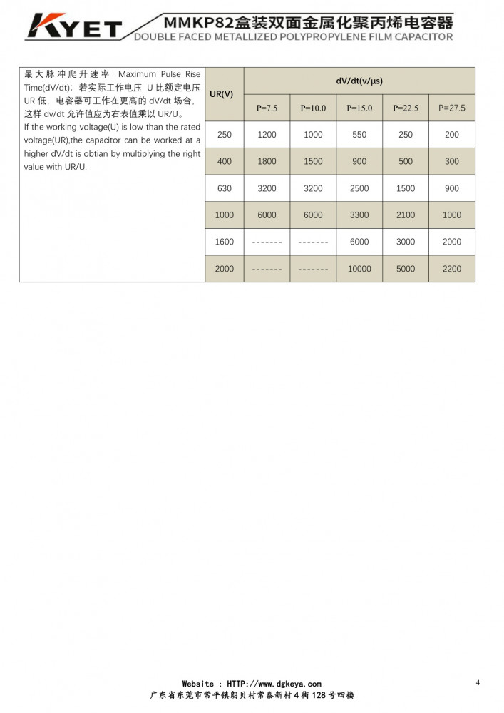 KYET MMKP82 specification page 4