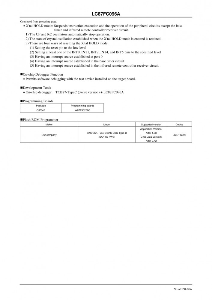 LC87FC096A datasheet page 5