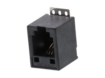 Modular Jack, Vertical, Top Entry, Surface Mount, 6/6, Low Profile, Pick-and-Place Polyimide Tape, 13