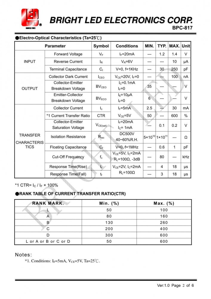 BPC-817B datasheet page 3