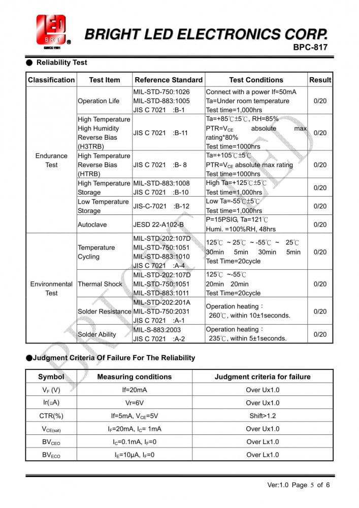 BPC-817B datasheet page 6