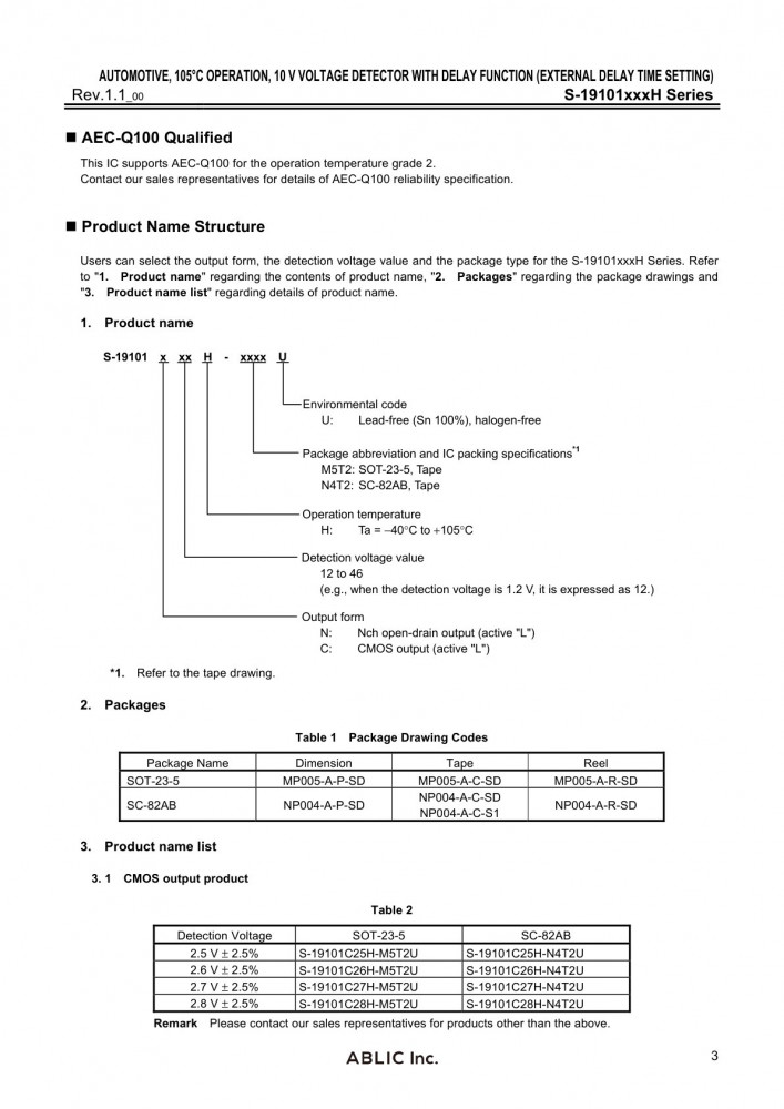 S-19101xxxH datasheet page 3