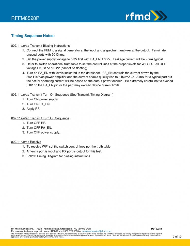 RFFM8528P datasheet page 7