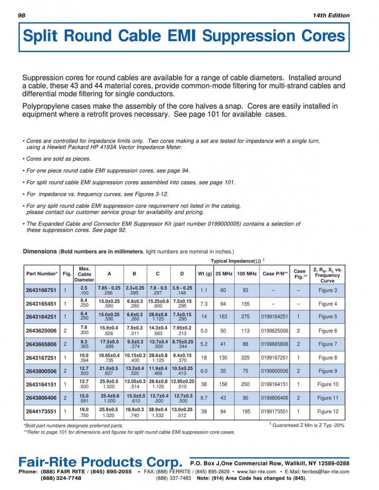 Fair-Rite 2643166751 datasheet page 1