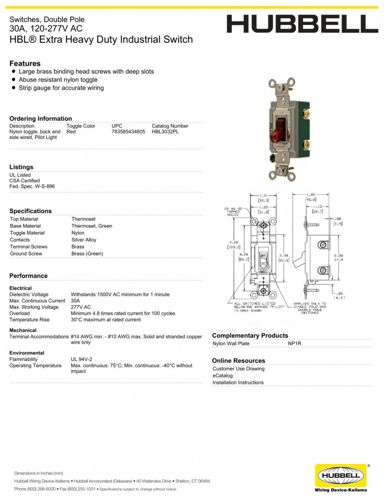 HBL3032PL product document image