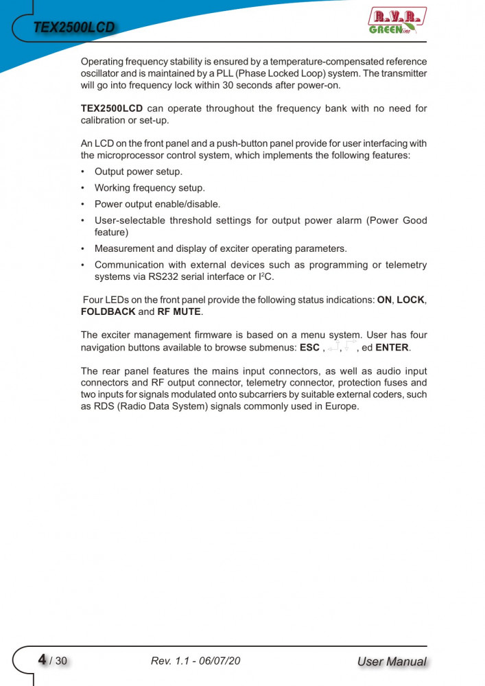 TEX2500LCD manual page 10