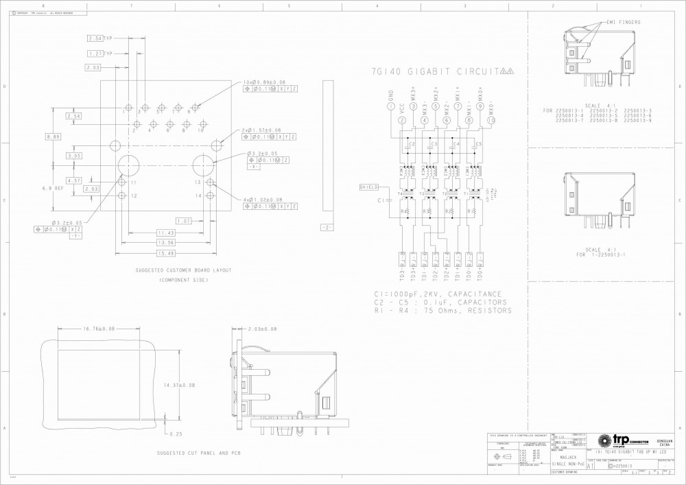 Bel Fuse 2250013 controlled drawing page 2