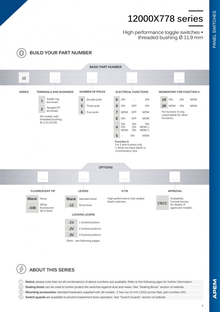 APEM 12000X778 series page 3