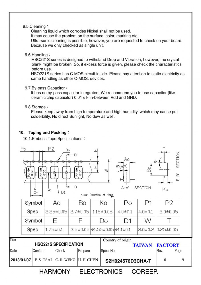 S2H024576D3CHA-T datasheet page 9