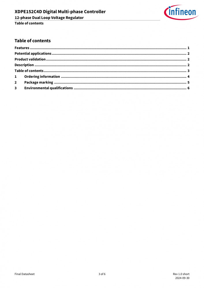 XDPE152C4D datasheet page 3