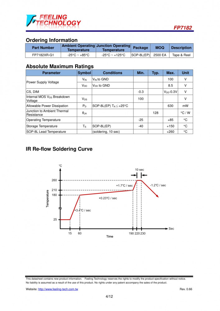 FP7182XR-G1 datasheet page 4