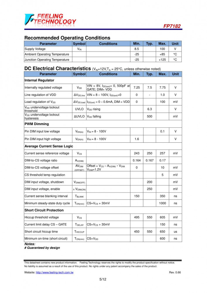 FP7182XR-G1 datasheet page 5